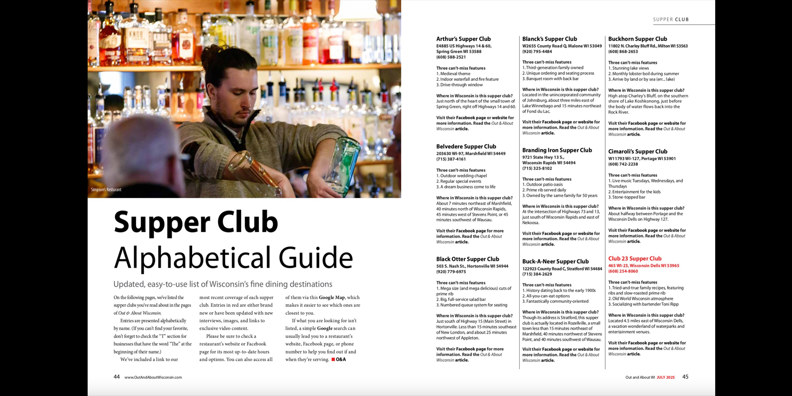 Wisconsin supper club guide | Out & About Wisconsin